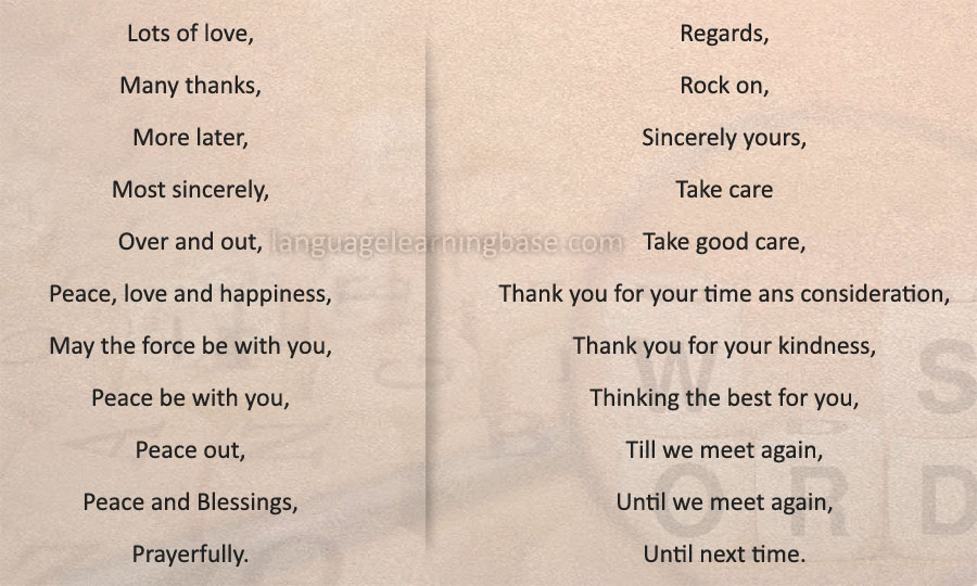 Normal Funny Unique And Loving Ways To End Your Letters Notes E 